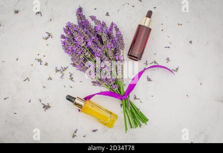 Save Download Preview lavender herb and essential aromatherapy oil on ...