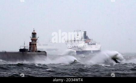 A DFDS ferry arrives at the Port of Dover in Kent during the aftermath ...