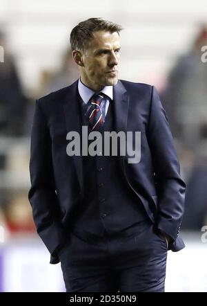 England Women manager Phil Neville during the press conference at St ...