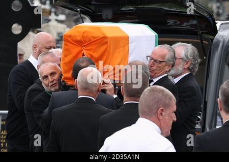 The coffin of former leading IRA figure Bobby Storey arrives at ...