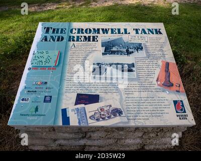 Information board about the Cromwell Tank and the REME with the Desert ...