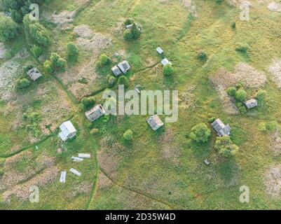 Abandoned village by the lake. Russia, Arkhangelsk region, Dumino Stock ...