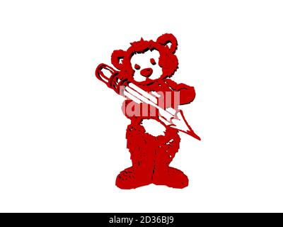 red cute comic bear Stock Photo - Alamy