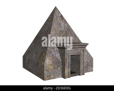 ancient Egyptian pyramid with entrance gate Stock Photo - Alamy