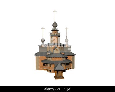old orthodox chapel with round turrets Stock Photo - Alamy