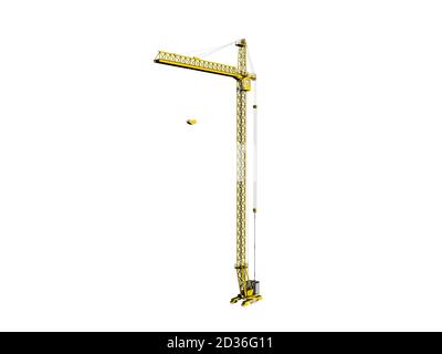 yellow construction crane with steel struts Stock Photo - Alamy