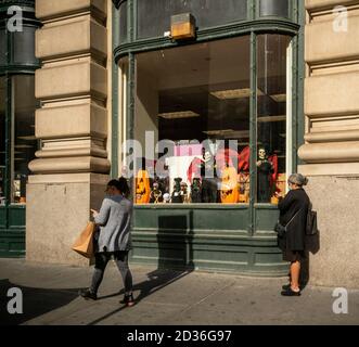 A Halloween window display in a CVS Health drugstore in New York on ...