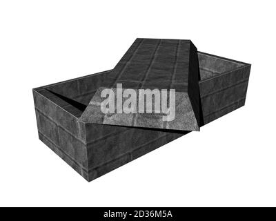 heavy granite coffin with lid as a sarcophagus Stock Photo - Alamy