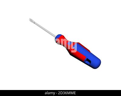 long screwdriver with a colorful handle Stock Photo - Alamy