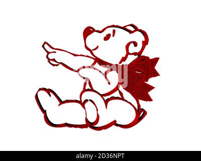 red cute comic bear Stock Photo - Alamy