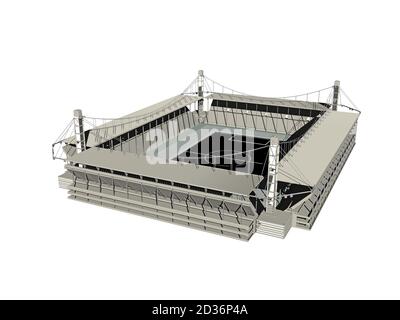 rectangular sports stadium with canopy Stock Photo - Alamy