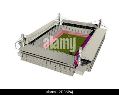 rectangular sports stadium with canopy Stock Photo - Alamy