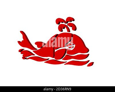red cute comic fish Stock Photo - Alamy