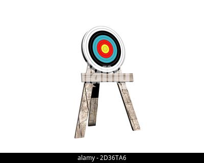 round target on wooden frame for archery Stock Photo - Alamy