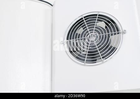 Manicure nail dust suction collector with hand rest on wooden table ...