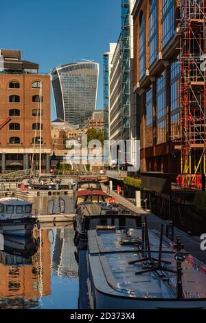 St Katherine Docks marina, Tower Bridge, London, United Kingdom Stock ...