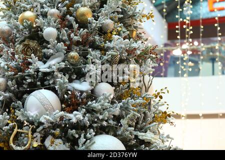 Christmas layers. Christmas decorations on the Christmas tree Stock ...