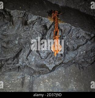 Underground in Minllyn Slate mine, adit, with mine flood water ...