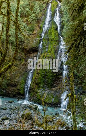 Feature Show Falls in the Boulder River Wilderness, Washington Stock ...