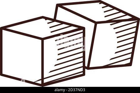 Hand draw of sugar cubes. Vector illustration Stock Vector Image & Art ...