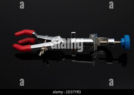 Clamp holder. Laboratory equipment. Condenser clamp, Used to hold the ...