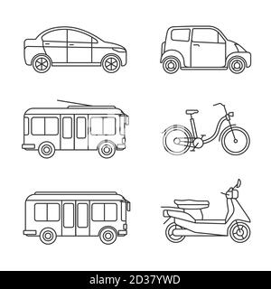 Trolley car line icons collection. Tram, Streetcar, Cable car, Transit ...