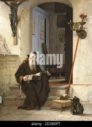 Cederstrom Thure Nikolaus - Klosterinteriör Med Munk Stock Photo - Alamy