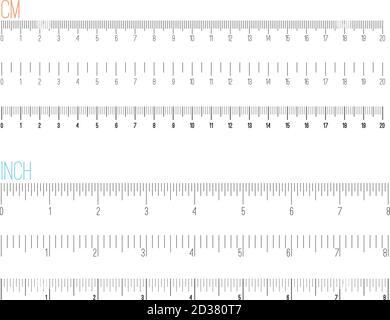 Imperial and metric units measure scale overlay bar for ruler Stock ...