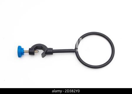 Clamp holder. Laboratory equipment. Ring clamp are used to place ...