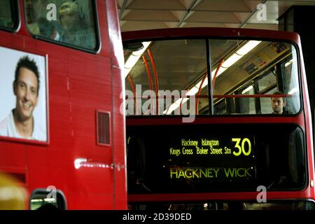 The number 30 bus on which a bomb exploded, killing 13 people, sits in ...