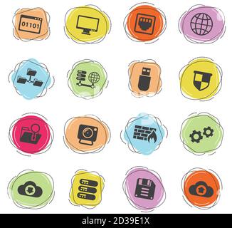 hosting provider icon set Stock Vector Image & Art - Alamy
