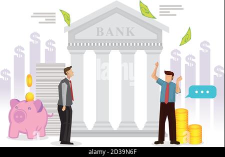 Cartoon retro bank building or courthouse with columns vector ...