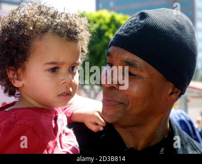 SUGAR RAY LEONARD & DAUGHTER DADDY DAY CARE FILM PREMIERE MANN NATIONAL ...