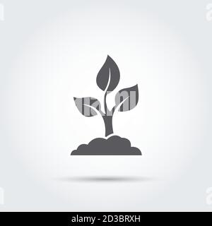 Seedling, process, seed, icon, silhouette. Vector illustration Stock ...