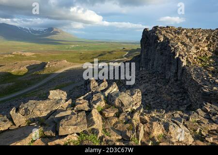 Borgarvirki is a columnar basalt fortress and a volcanic plug on ...