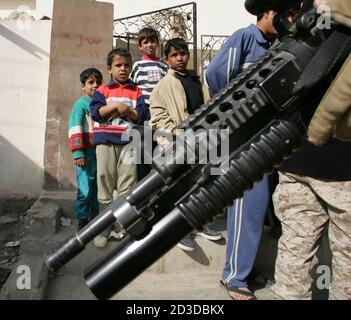 An assault rifle equipped with grenade launcher Stock Photo - Alamy