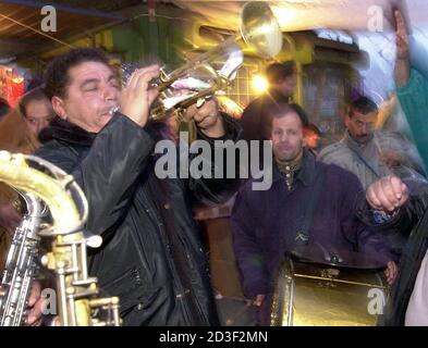 Folk dance from Macedonia in a street folk festival in Montblanc ...