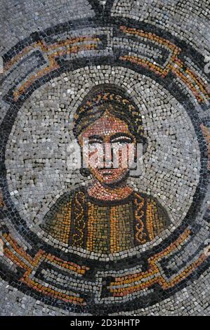 4th Century AD mosaic roundel of Christ, Hinton St Mary villa, Dorset ...