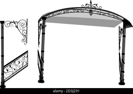 Wrought Iron Stair Railing Design Vector Art Stock Vector Image & Art ...