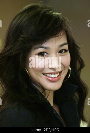Canadian actress Christy Chung poses during a press conference for ...