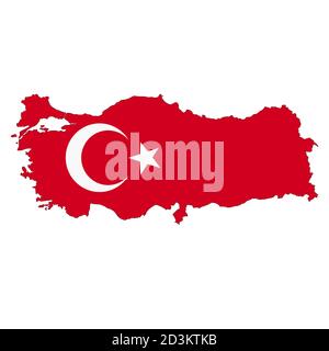 Turkey map and flag isolated on white background Stock Photo - Alamy