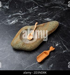 natural stone bowl handcrafted with spices Stock Photo - Alamy