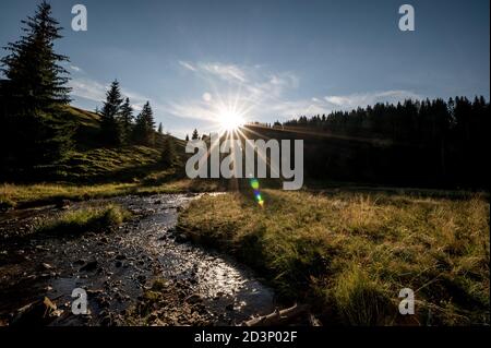 Beautiful autumn landscape view at the Izvoare, Maramures Stock Photo ...
