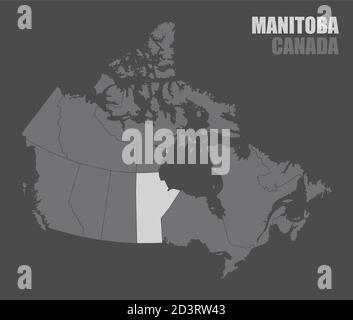 Simple outline map of Manitoba is a province of Canada. Stylized ...