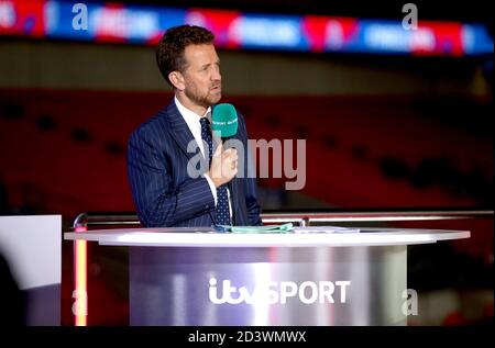 ITV Sports presenter Mark Pougatch prior to the beginning of the UEFA ...