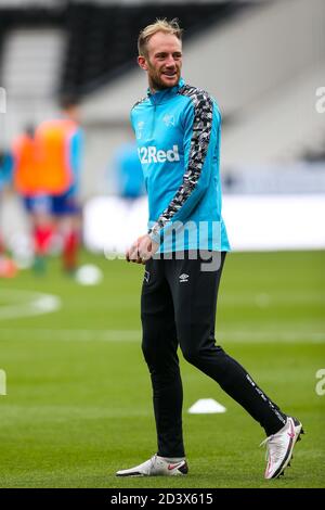 5, Matt Clarke of Derby County at warm up during the Sky Bet ...