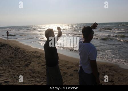 Bestfriend at the sunset beach Stock Photo - Alamy