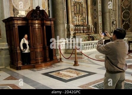 A Japanese Catholic church and its architecture inside. Taken in Beppu ...