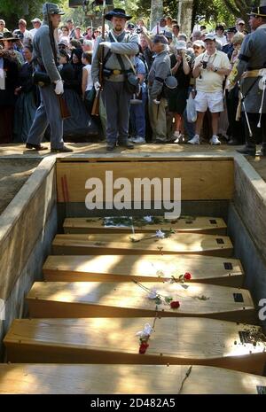 The H.L. Hunley, a confederate Civil War era submarine, sits in its ...