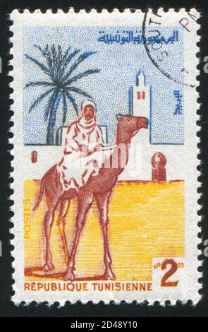 TUNISIA - CIRCA 1960: a stamp printed in Tunisia shows View of Skanes ...